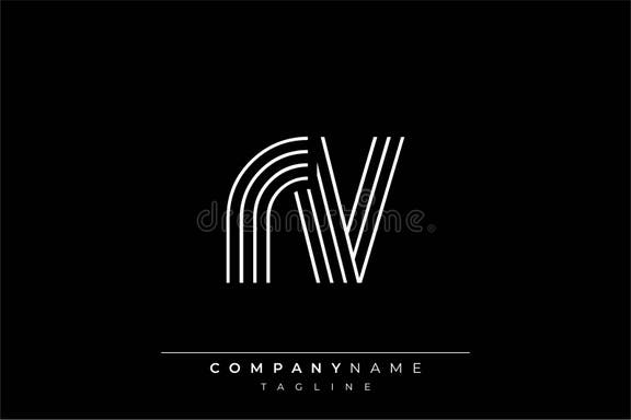 Creative RV Lines Letter Logo Design Stock Vector - Illustration of ...