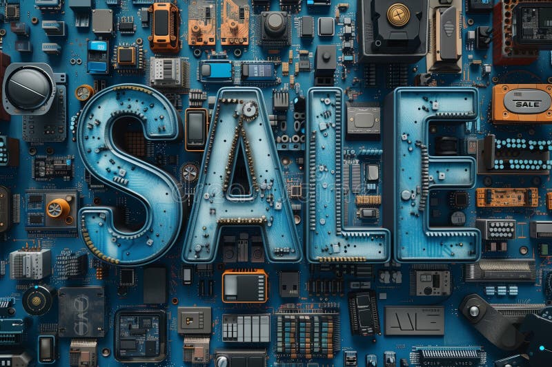 A Creative SALE Sign Made from Electronic Circuits, Integrating ...