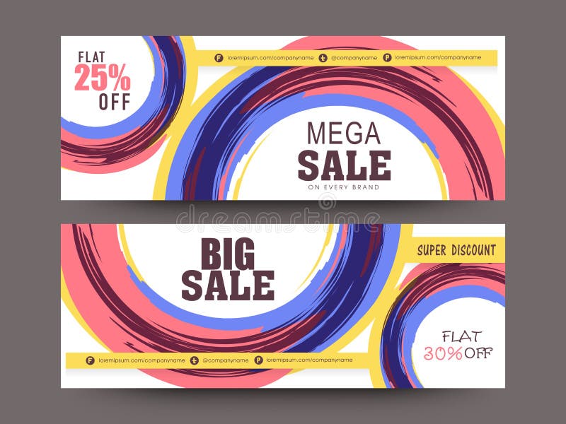 Creative Sale Website Header or Banner Set. Stock Illustration ...