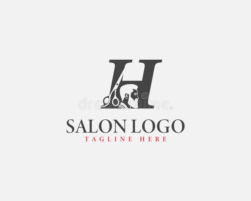 Creative Salon Logo Design with Masculine Profile and Scissors with ...