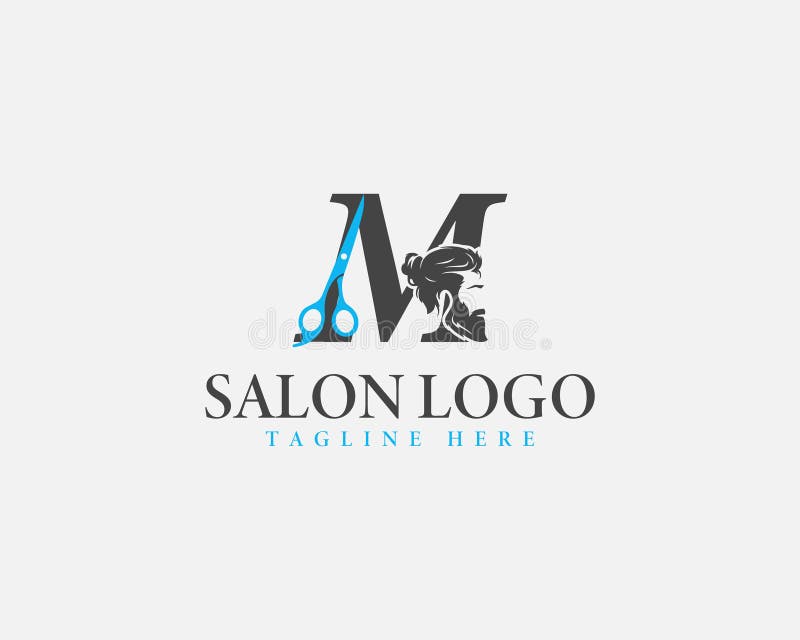 Creative Salon Logo Design with Masculine Profile and Scissors with ...