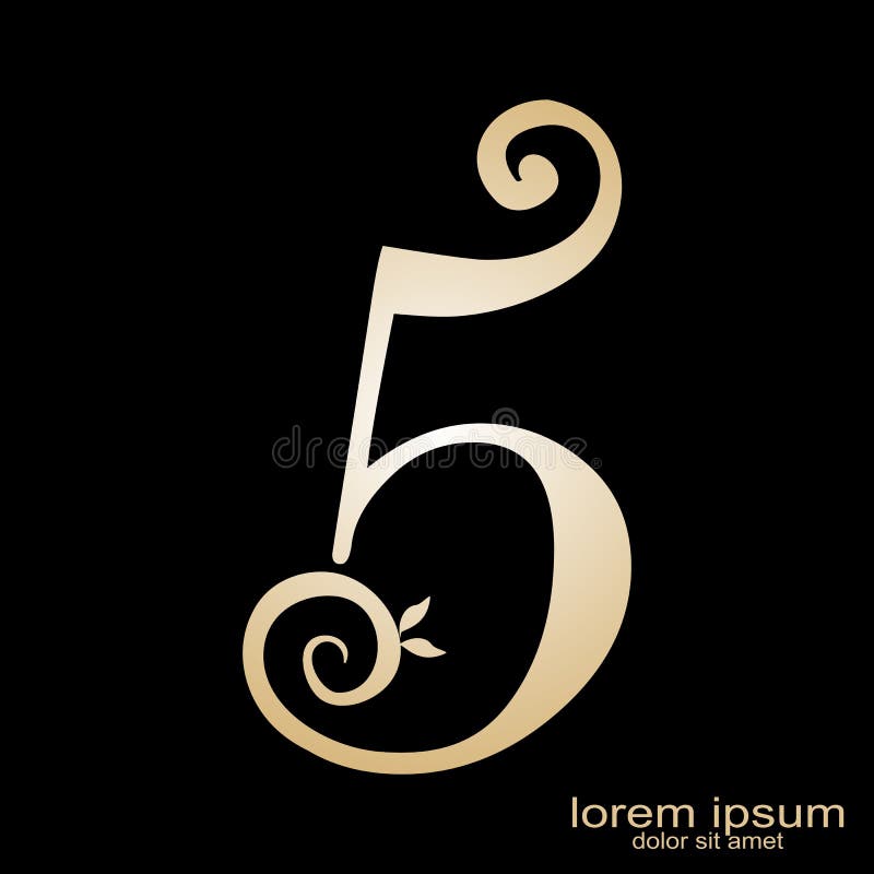 Creative Sample Design Number 5 Logo Stock Vector - Illustration of ...