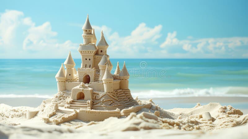 Creative Sandcastle Building is Perfect for Summer Fun Stock ...