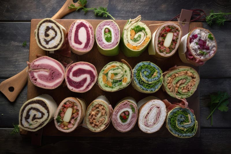 Creative Sandwich Roll-ups with Various Fillings, Shapes, and Textures ...