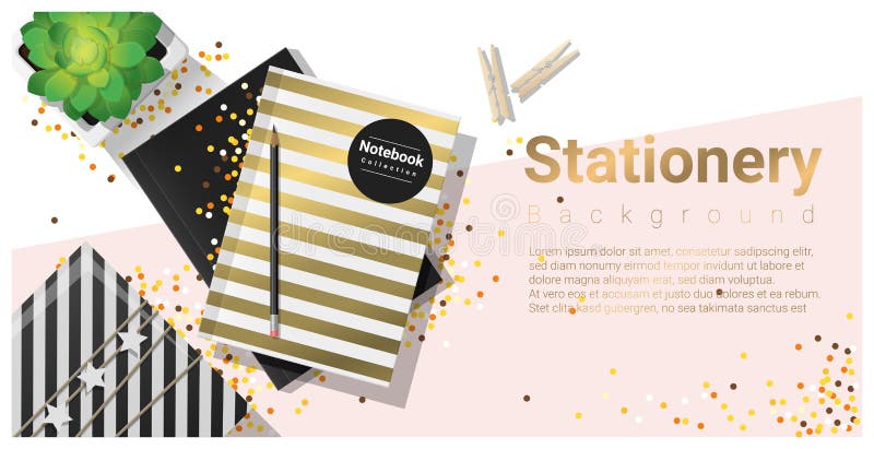 Creative Scene with Colorful Stationery Background Stock Vector ...