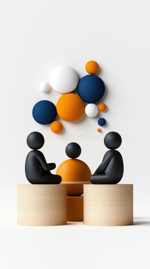 A Creative Scene Depicting Three Figures in Deep Conversation ...