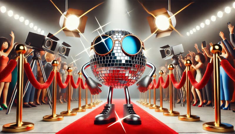 A Creative Scene Featuring a Disco Ball with Legs and Arms As a ...