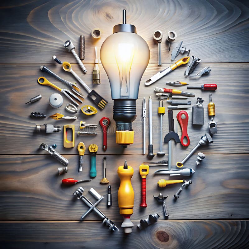 A Creative Scene Where Tools Artfully Form the Shape of a Heart Stock ...