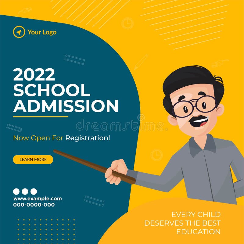 Creative School Admission Banner Design Stock Vector - Illustration of ...