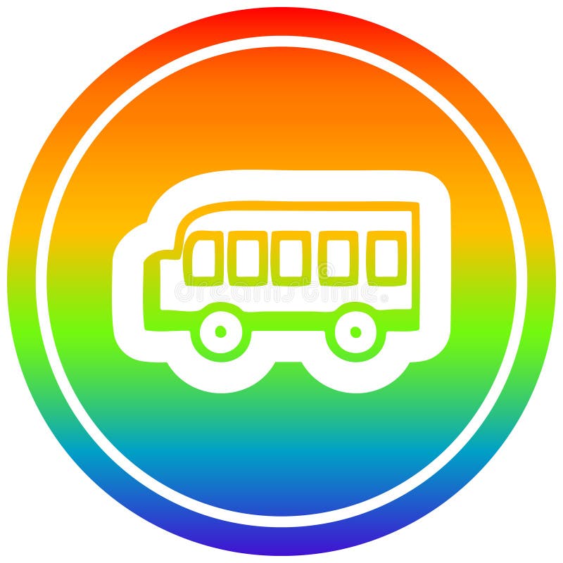 A Creative School Bus Circular in Rainbow Spectrum Stock Vector ...