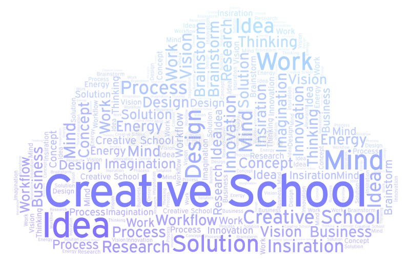 Creative School Word Cloud, Made with Text only. Stock Illustration ...