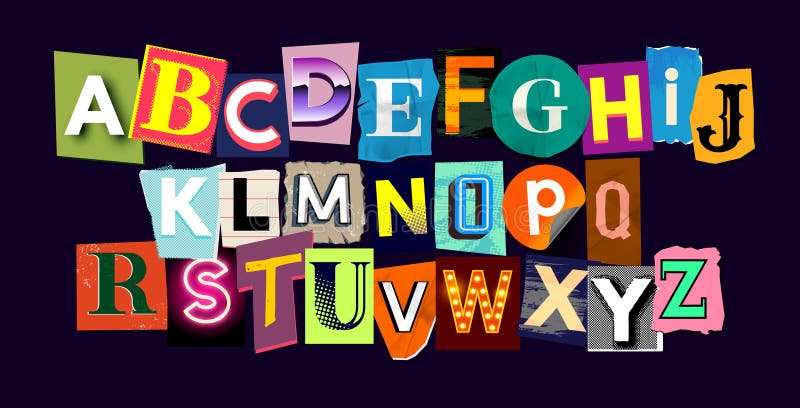 Creative Scrapbook Letters Set Stock Vector - Illustration of alphabet ...