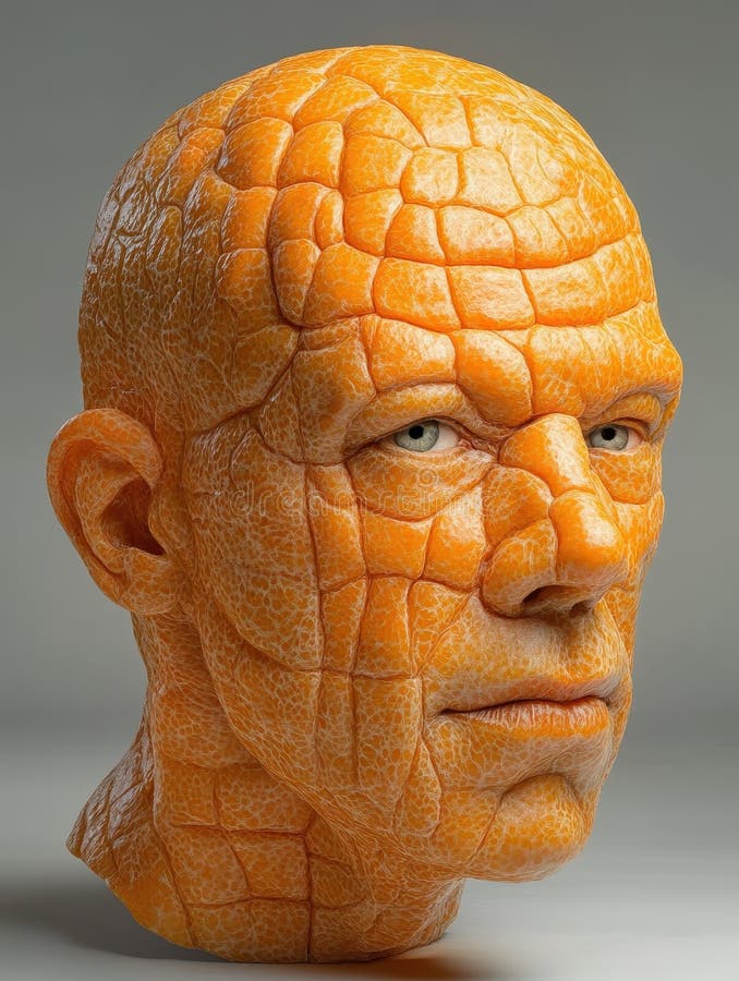 Creative Sculpture of Man Crafted Entirely from Clementines in Artistic ...