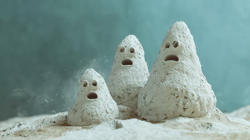 Creative Sculpture of Three Humorous Rock Figures Stock Image - Image ...
