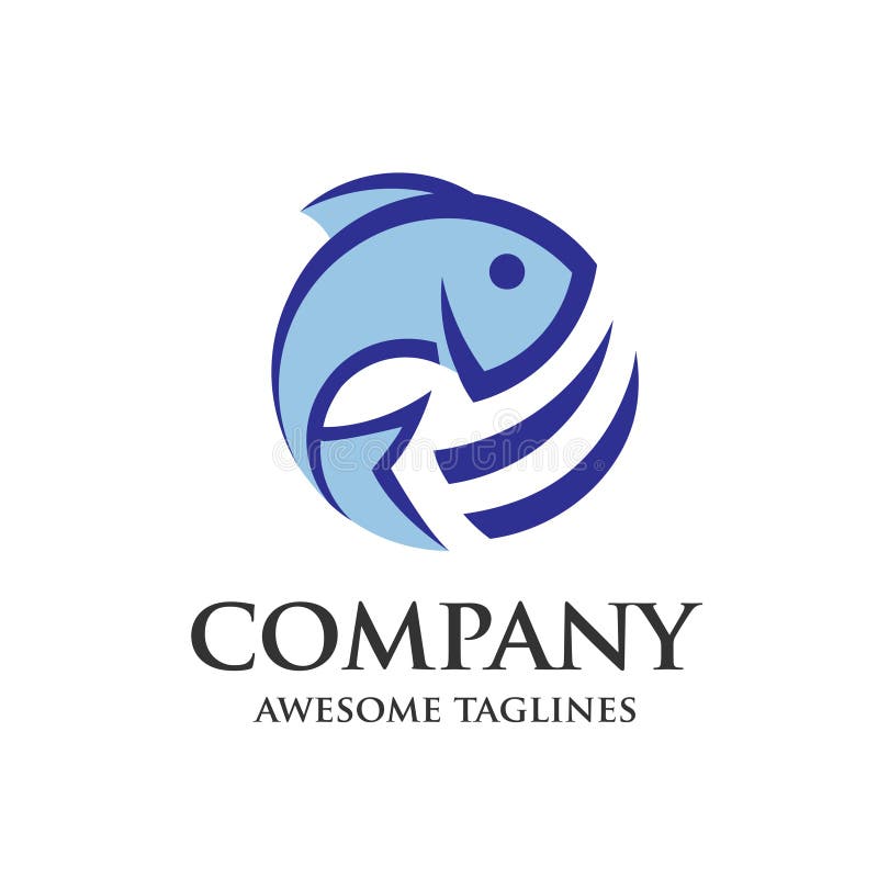 Creative Sea Fish Circle Logo Stock Vector - Illustration of outline ...