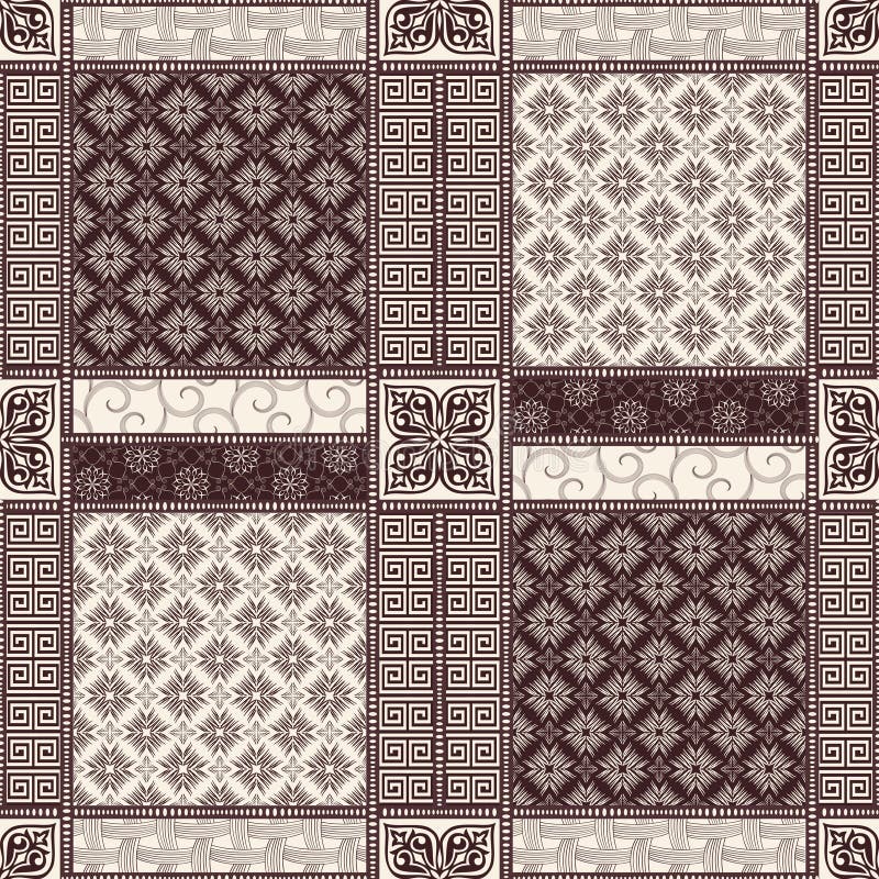 Creative Seamless Patchwork Pattern Stock Vector - Illustration of ...