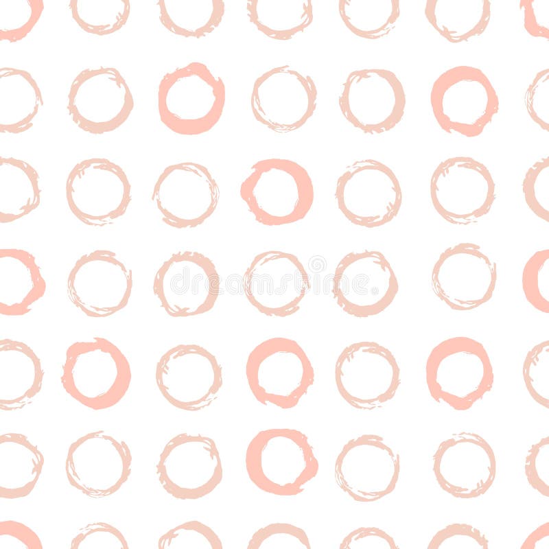 Creative Seamless Pattern with Circular Marks or Paint Traces on White ...