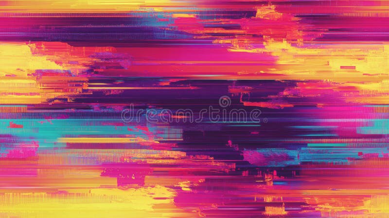 A Creative Seamless Pattern Featuring Retro VHS Scanlines and Unique ...