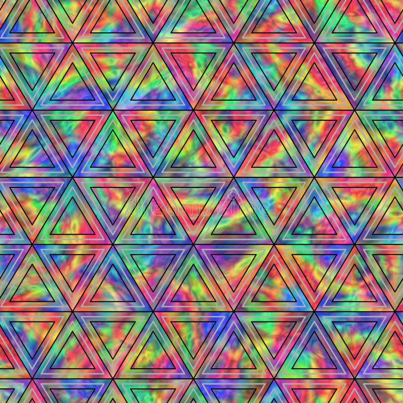 Creative Seamless Pattern of Iridescent Triangles. Stock Vector ...