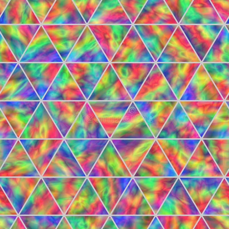 Creative Seamless Pattern Of Iridescent Triangles. Stock Vector ...