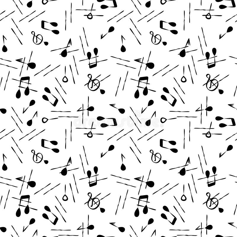 Creative Seamless Pattern on the Theme of Music. Stock Vector ...