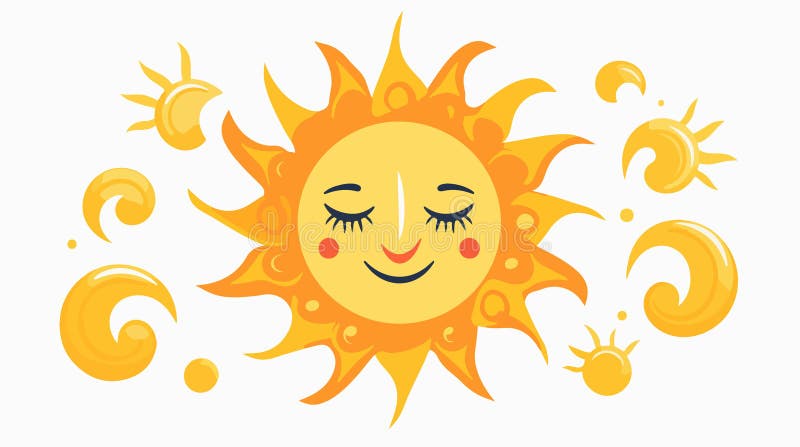 Creative and Seamless Sun Drawing Vector Stock Vector - Illustration of ...