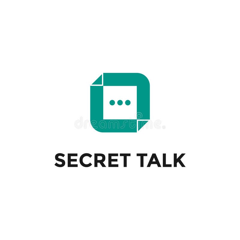 Creative Secret Talk Logo. Safe Chat with Linear Outline Style Stock ...