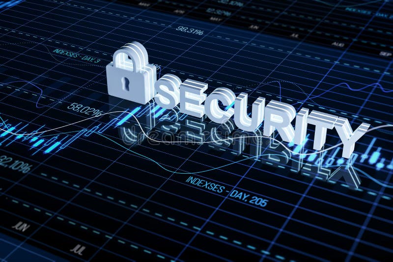 Creative Security Padlock on Forex Chart Texture. Financial Growth and ...