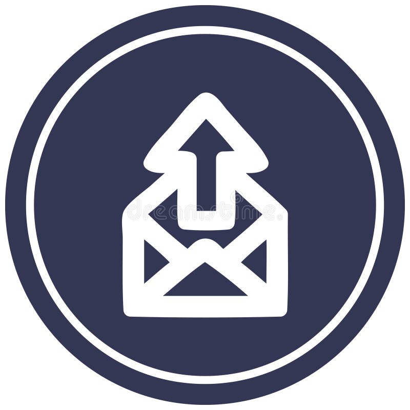 A Creative Send Email Circular Icon Stock Vector - Illustration of ...