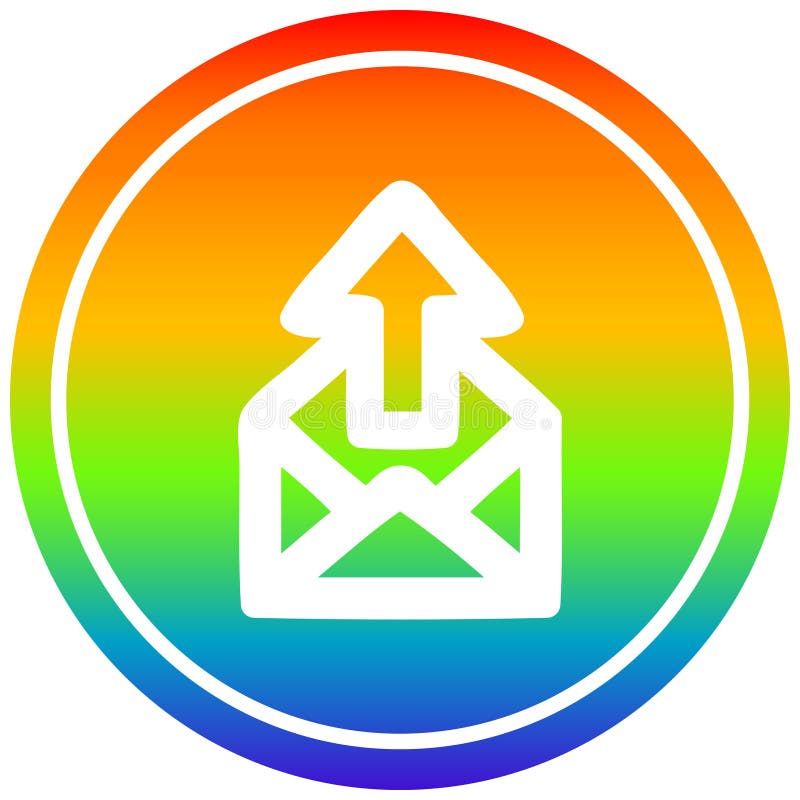 A Creative Send Email Circular in Rainbow Spectrum Stock Vector ...