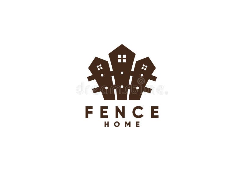 Creative Fence House Logo Design Vector Stock Vector - Illustration of ...