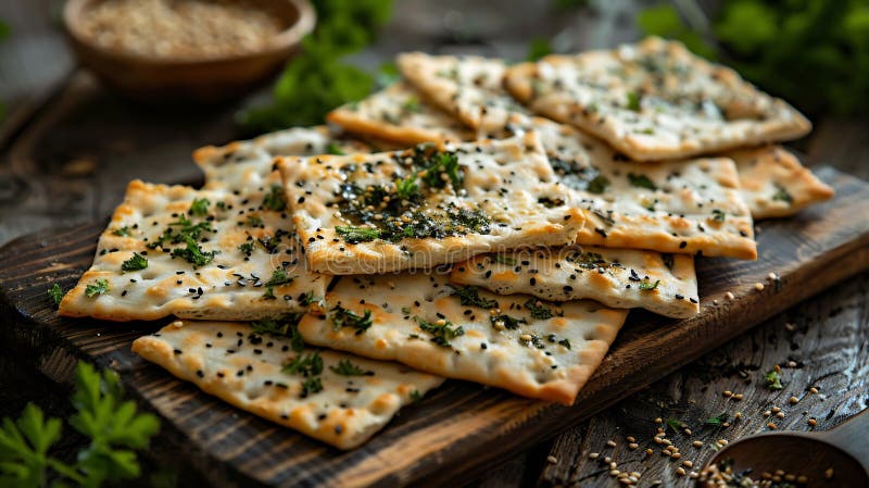 Zaatar Flatbread: Crisp Texture with Aromatic Herbs - Traditional ...
