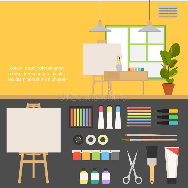 Creative Set for Artist. Ideas, Creativity, Design Stock Vector ...