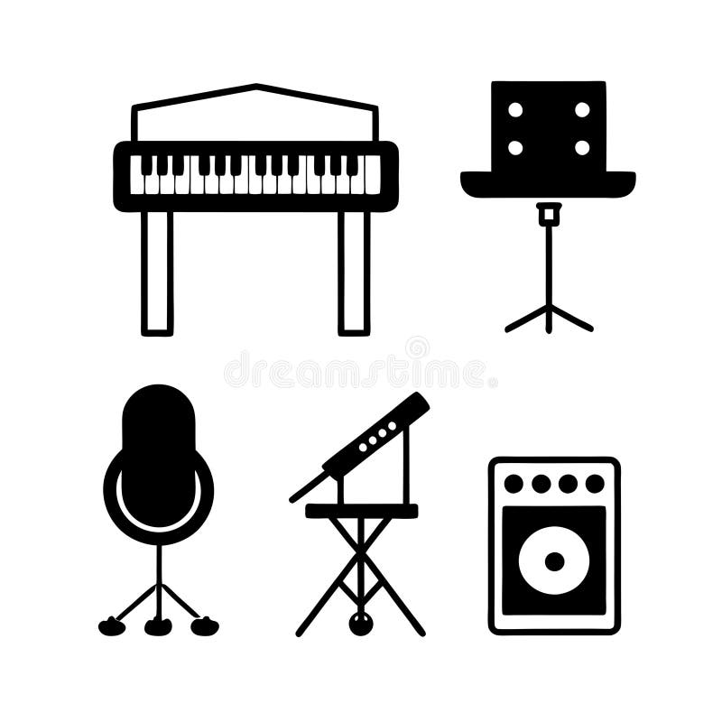 Recording Studio Icon Design Set Stock Vector - Illustration of home ...