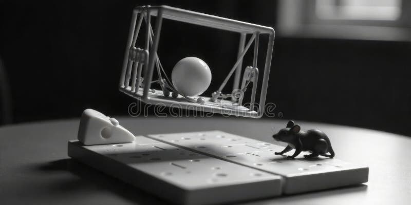 Creative Setup Featuring a Mouse, Cheese, and a Floating Ball Above a ...