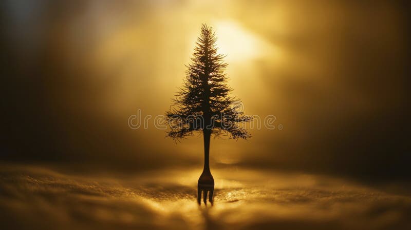 Creative Shadow of a Fork Resembling a Tree Surreal Art Digital ...