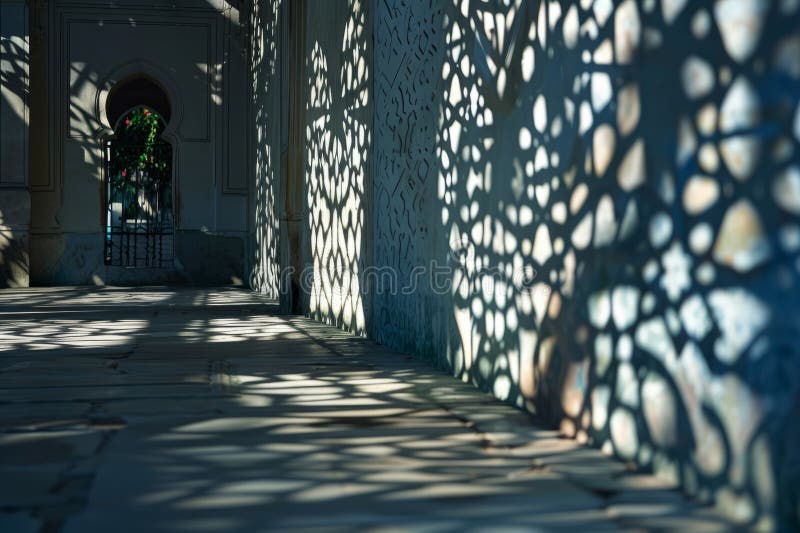 Creative Shadow Pattern of Tree at Wall Stock Illustration ...