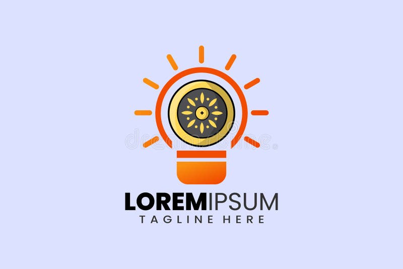 Creative Shield Bulb Lamp Logo Template Stock Vector - Illustration of ...