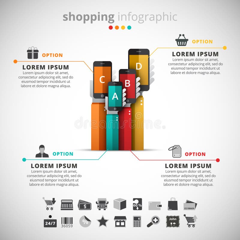 Creative Shopping Infographic Stock Vector - Illustration of layout ...
