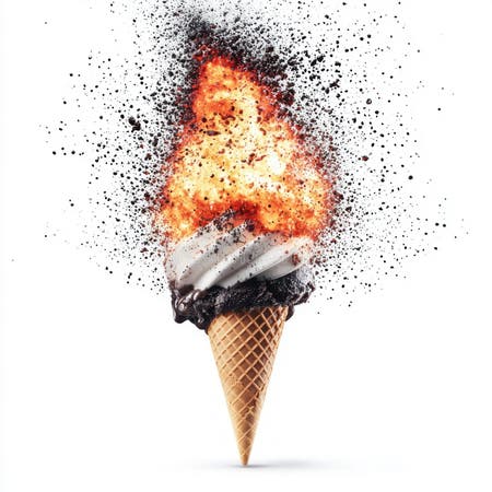 Exploding Ice Cream Cone stock photo. Image of creative - 367256564