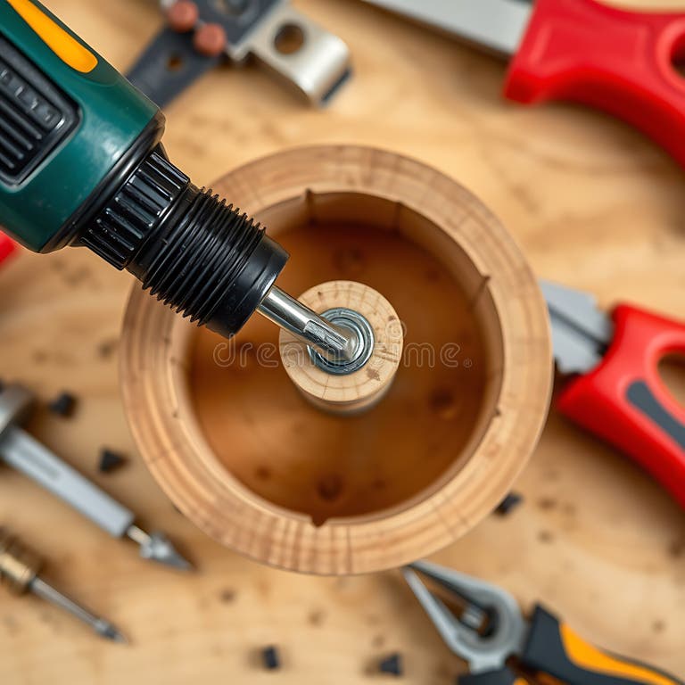 A Creative Shot of a Screwdriver Placed on a Blueprint with Mechanical ...