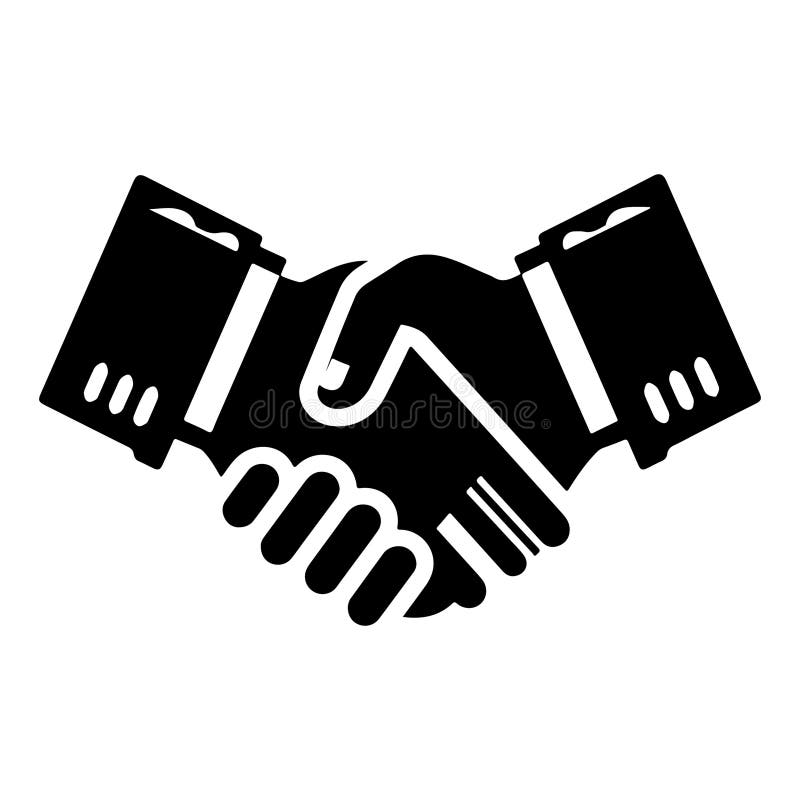 Creative Silhouette Vector Handshaking Logo and Icon Symbolizing Unity ...