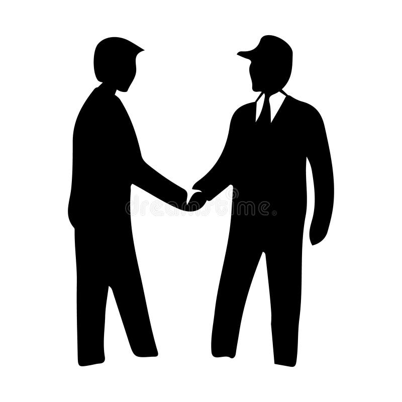 Creative Silhouette Vector Handshaking Logo and Icon Symbolizing Unity ...
