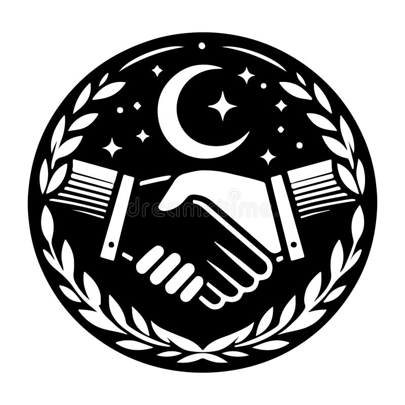 Creative Silhouette Vector Handshaking Logo and Icon Symbolizing Unity ...