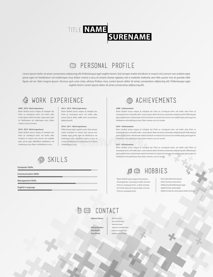 Creative Simple Cv Template Stock Vector - Illustration of grey ...