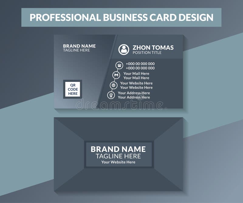 Creative Simple Dark Color Visiting Card Design. Elegant Color Business ...