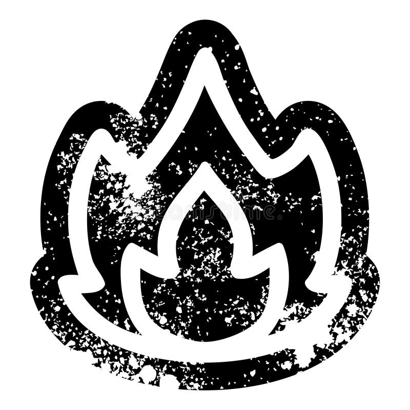 A Creative Simple Flame Distressed Icon Stock Vector - Illustration of ...