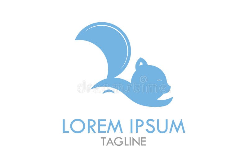 Blue Squirrel Fun Logo Design Stock Vector - Illustration of nuts ...