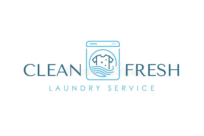 Creative Simple Laundry Logo Design Template. Clothes, Water, and ...