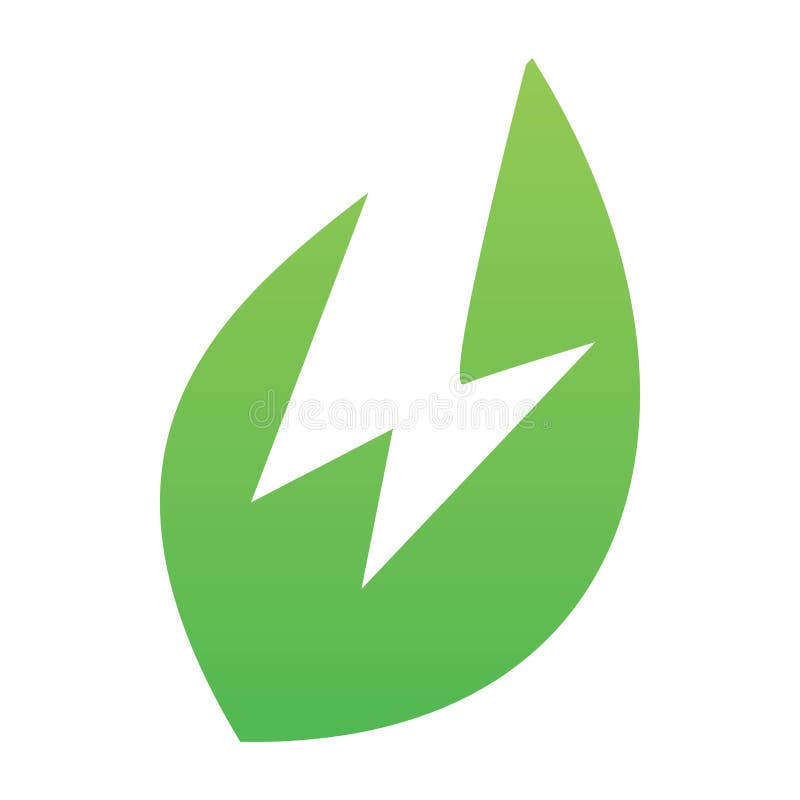 Green Nature Leaves Lightning Logo Design Stock Illustration ...